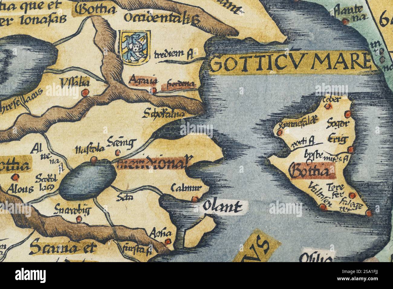 Detail from antique historical map of Scandinavia Norbegia & Gottia ...