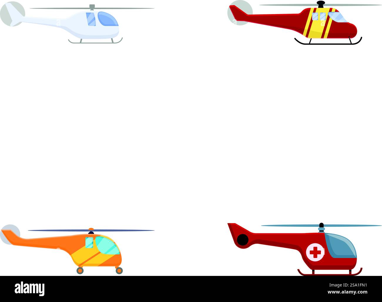 Helicopter icons set cartoon vector. Flying colorful chopper. Air ...