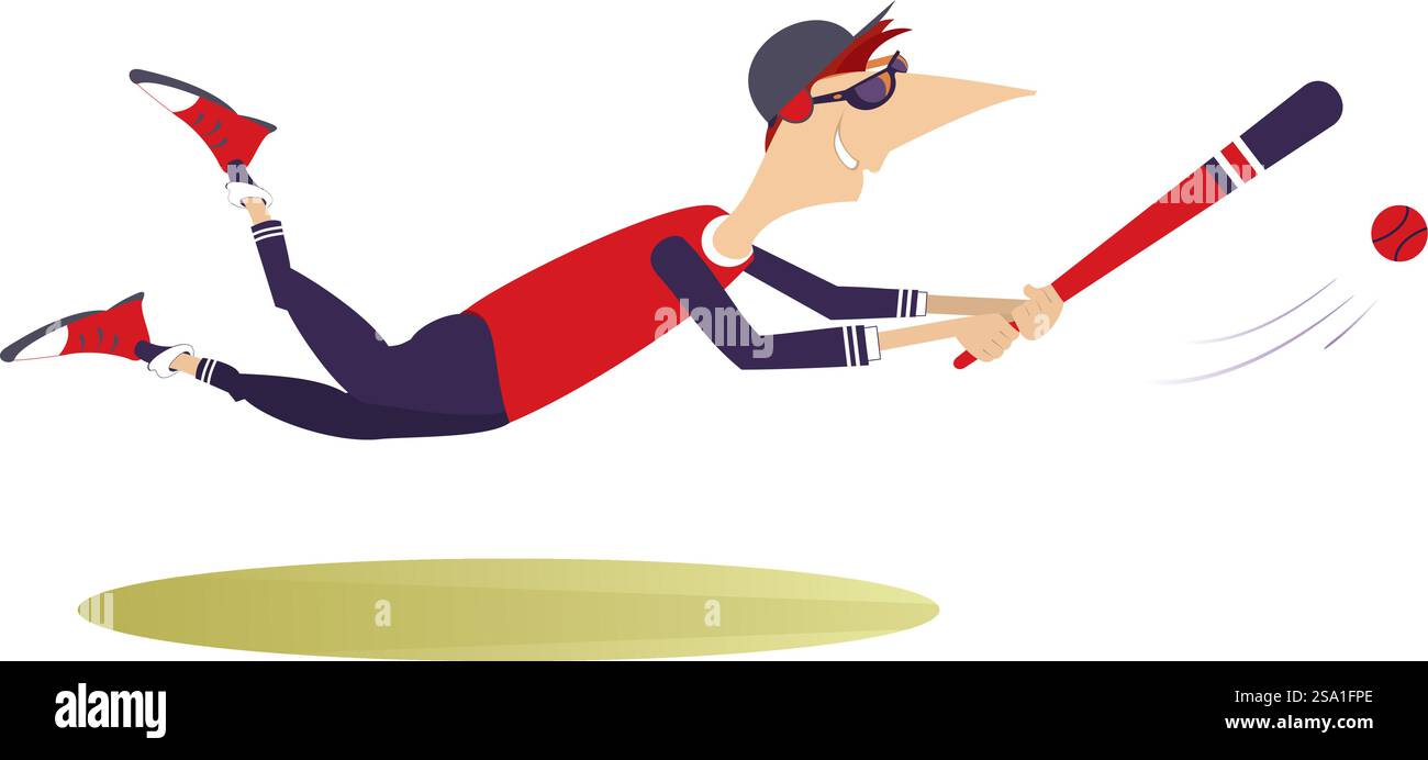 Cartoon baseball player. Cartoon baseball player. Baseball batter in ...