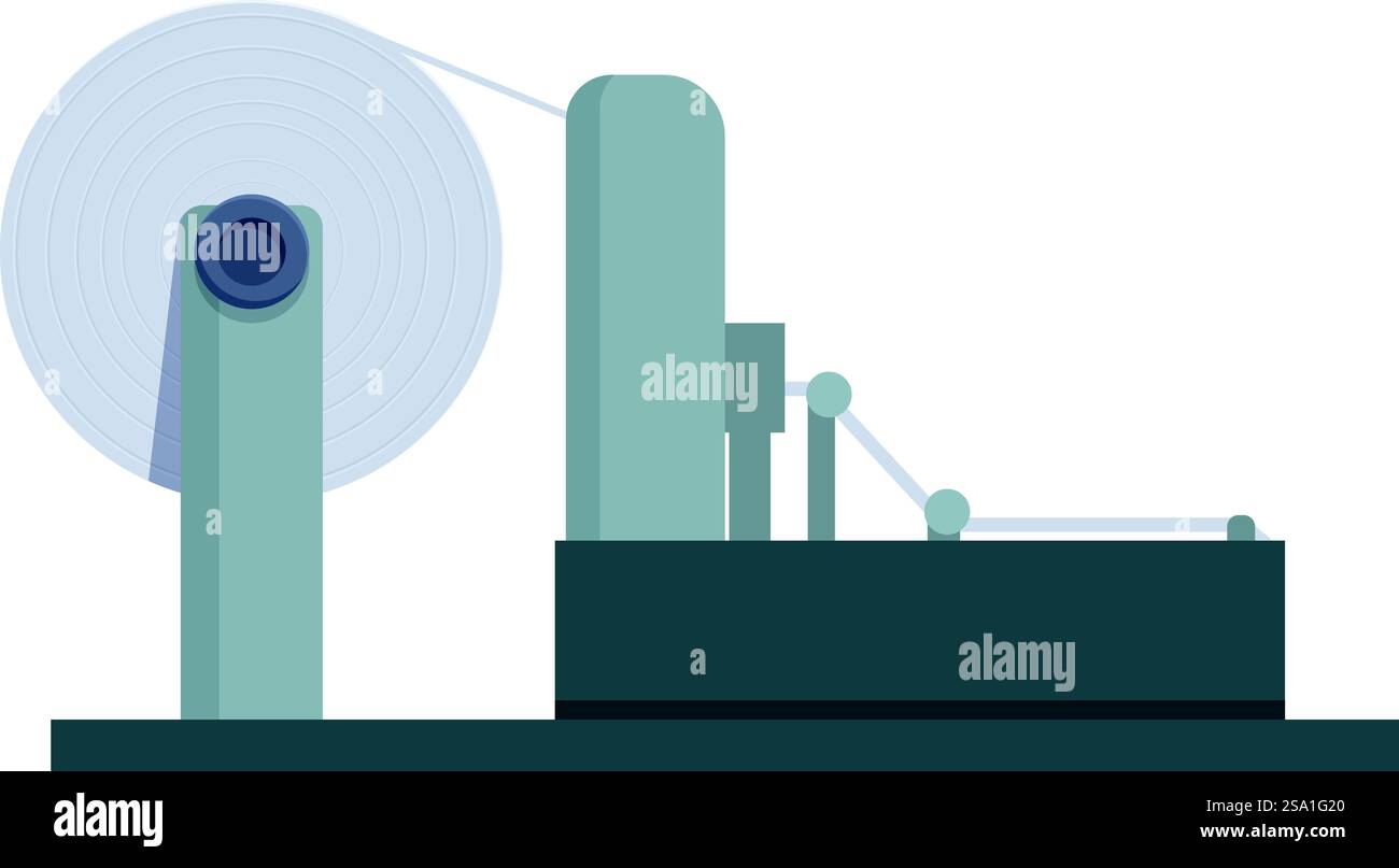 Equipment paper production icon cartoon vector. Wood roller. Modern ...