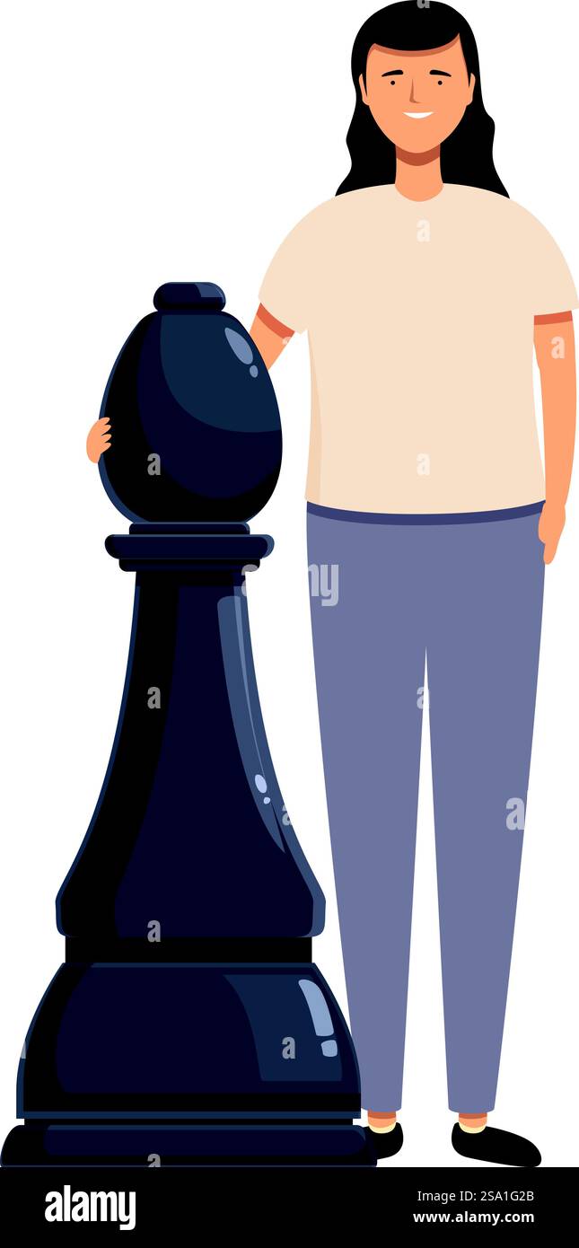 Big bishop piece icon cartoon vector. Brain strategy. Thinking logic ...