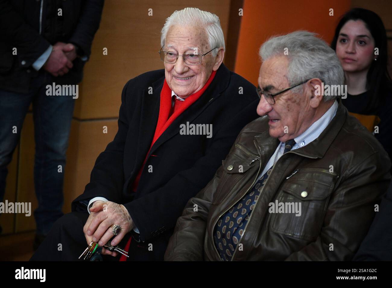 Father Ángel (left) attends the commemoration of the 600th anniversary ...