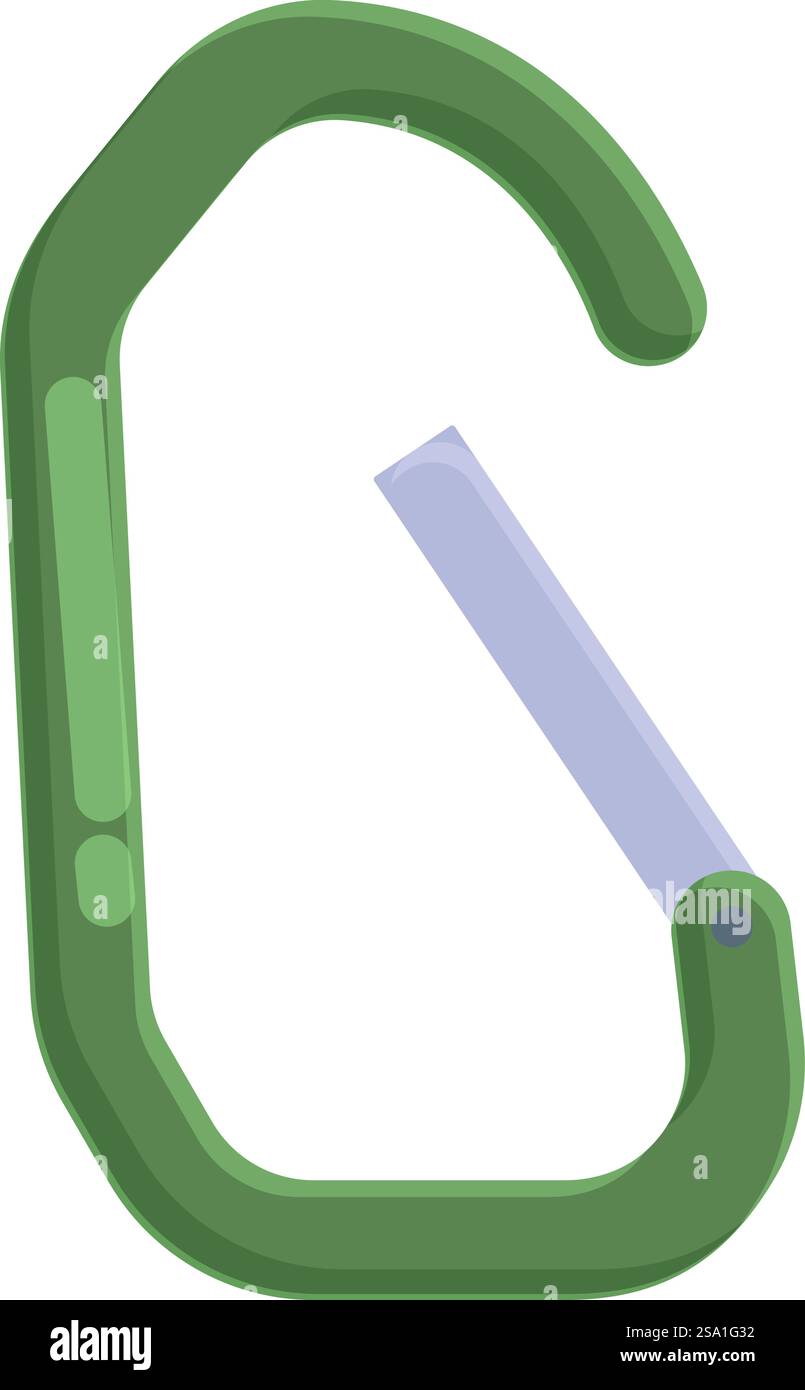 Safety lock carbine icon cartoon vector. Clasp tool. Rope buckle metal ...