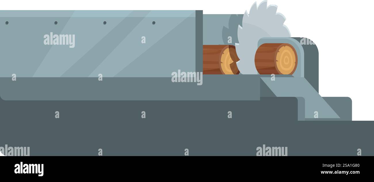 Work tree stump icon cartoon vector. Factory process. Paper production ...
