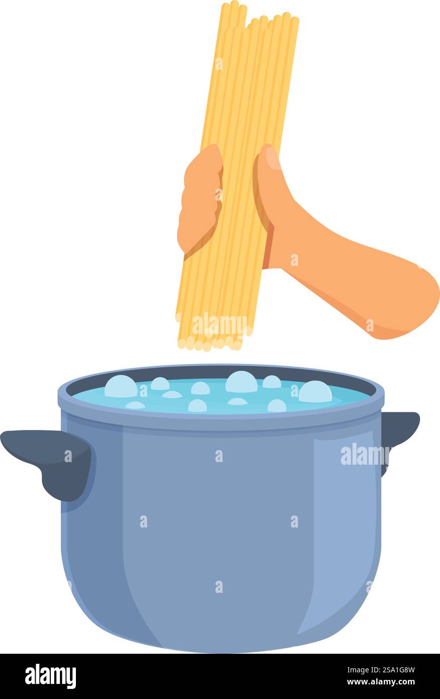 Pasta put in boiling water icon cartoon vector. Cooking bakery. Menu ...