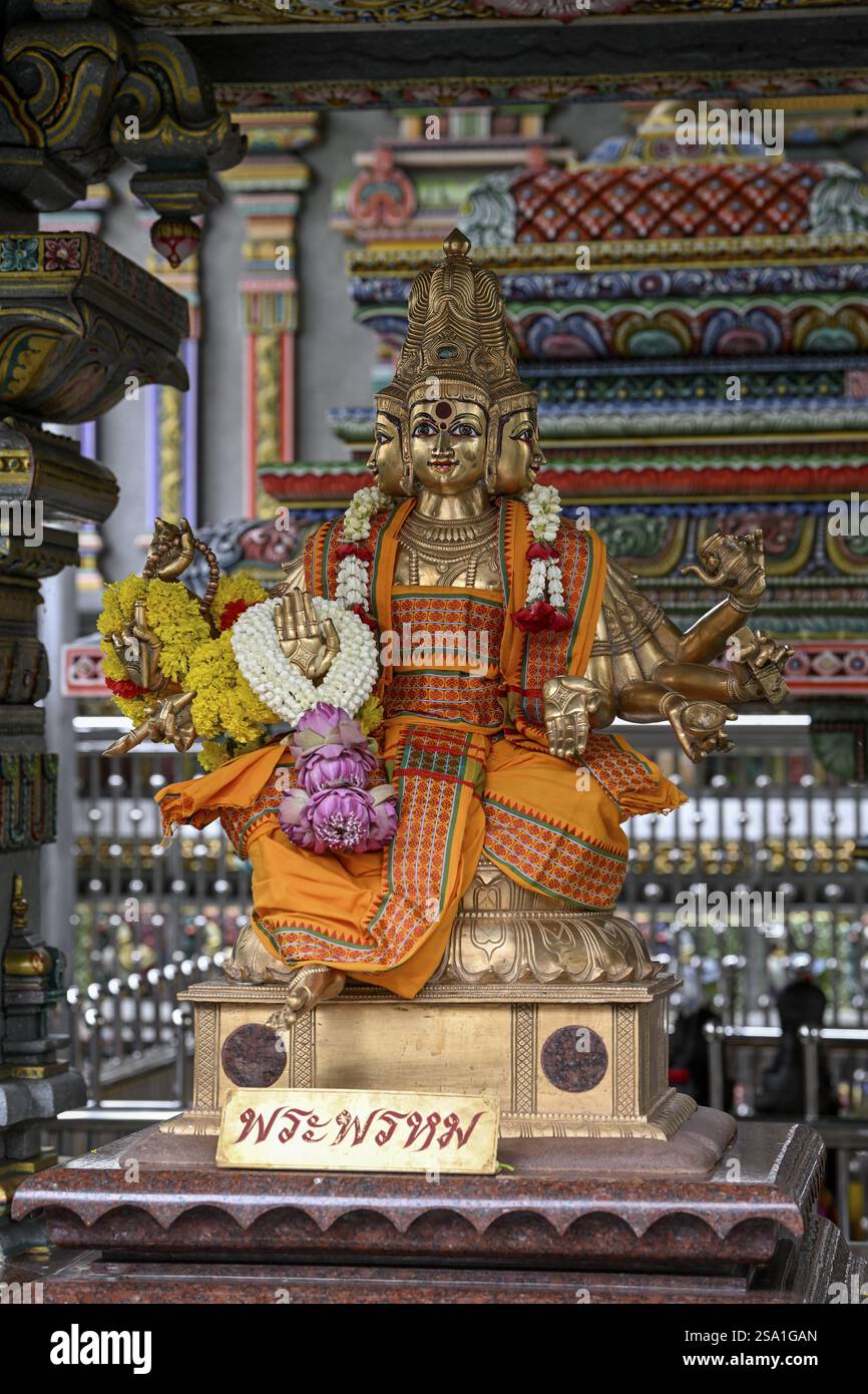 Sculpture of the Hindu god Brahma in the Sri Maha Mariamman Temple ...