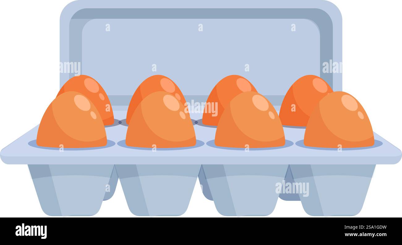 Farm eggs box icon cartoon vector. Bird village. Hen stable worker ...