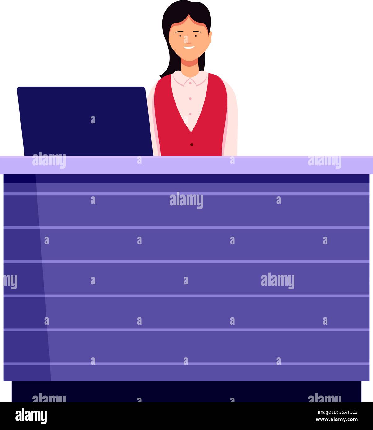 Service reception icon cartoon vector. Service customer. Client support ...