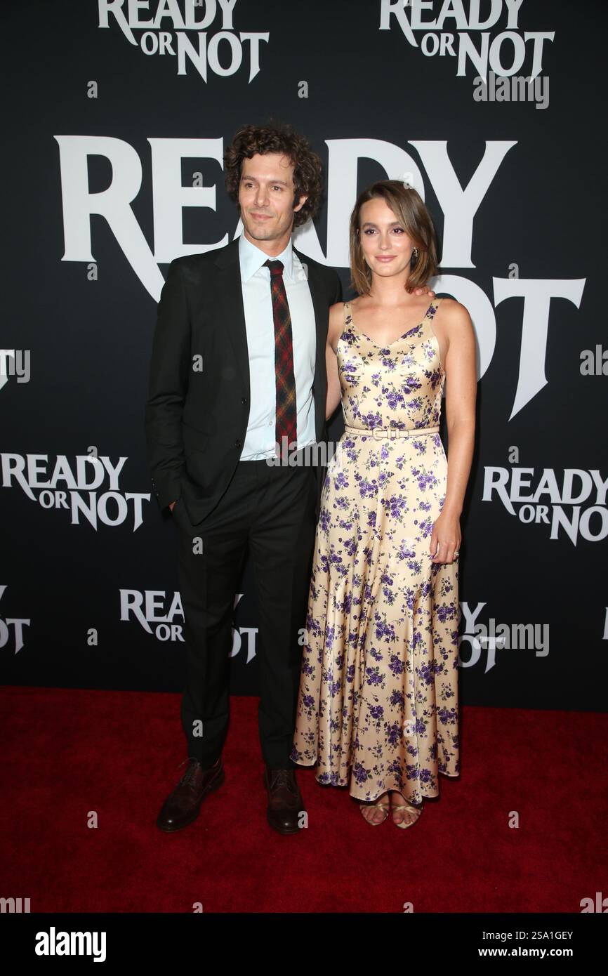 Adam Brody and Leighton Meester at the 'Ready or Not' film premiere ...