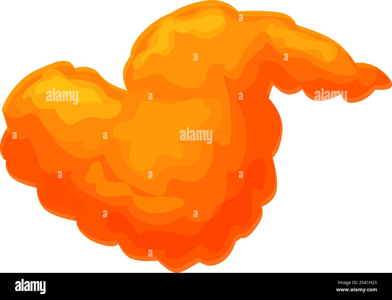 Crunchy fried wings icon cartoon vector. Hot meal. Recipe food. Crunchy ...