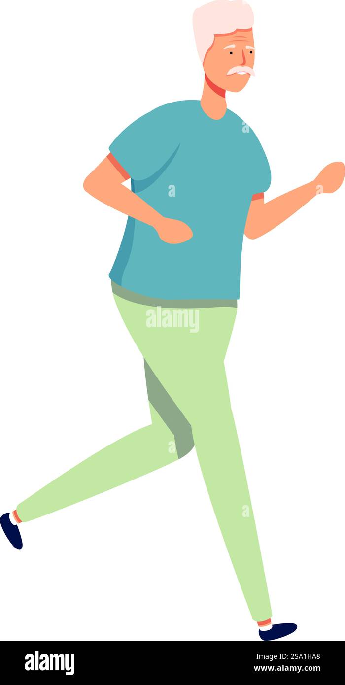 Park outdoor run icon cartoon vector. Mature age sport. Nature exercise ...
