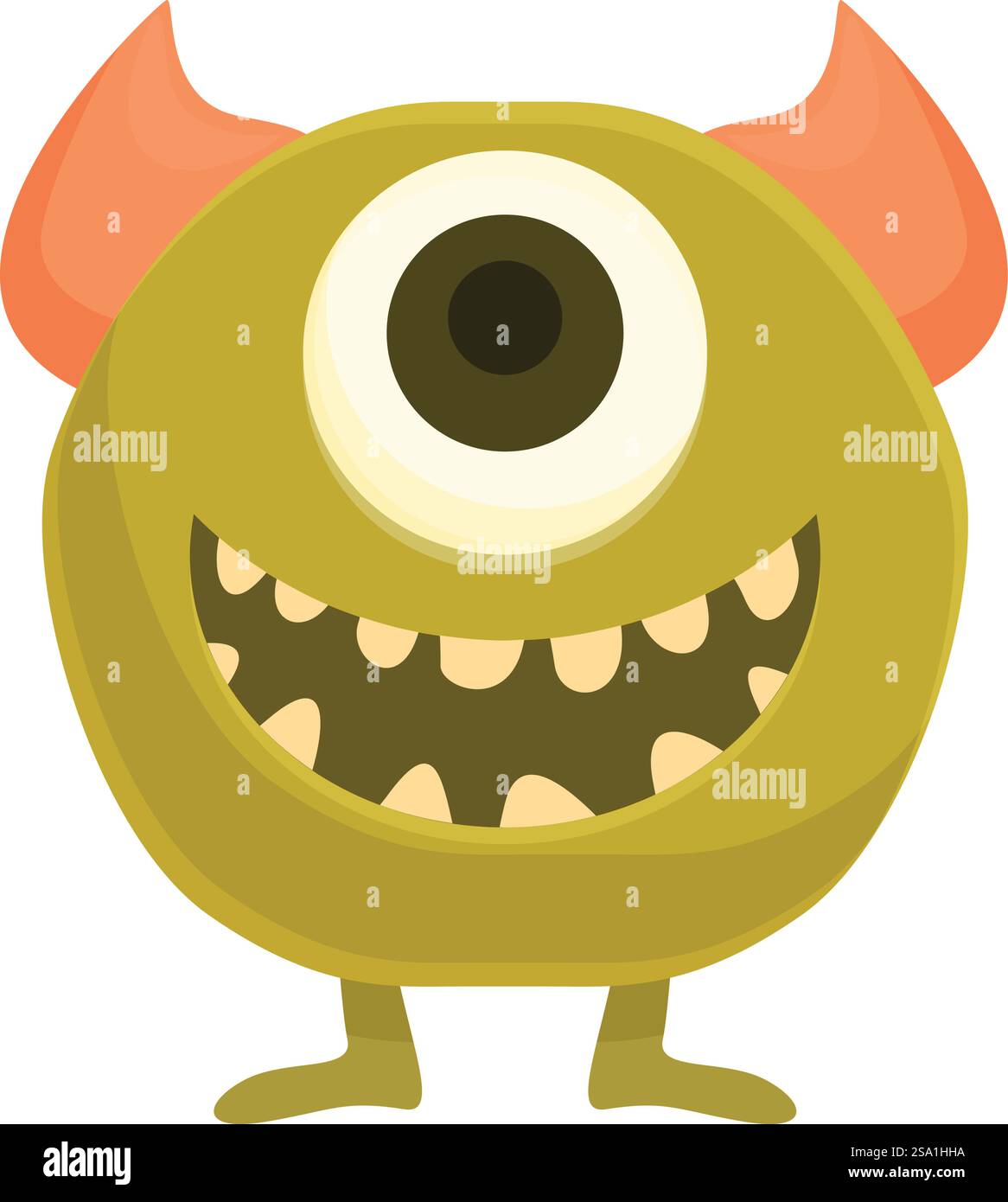 Screaming monster icon cartoon vector. Happy face creature. Toy happy ...