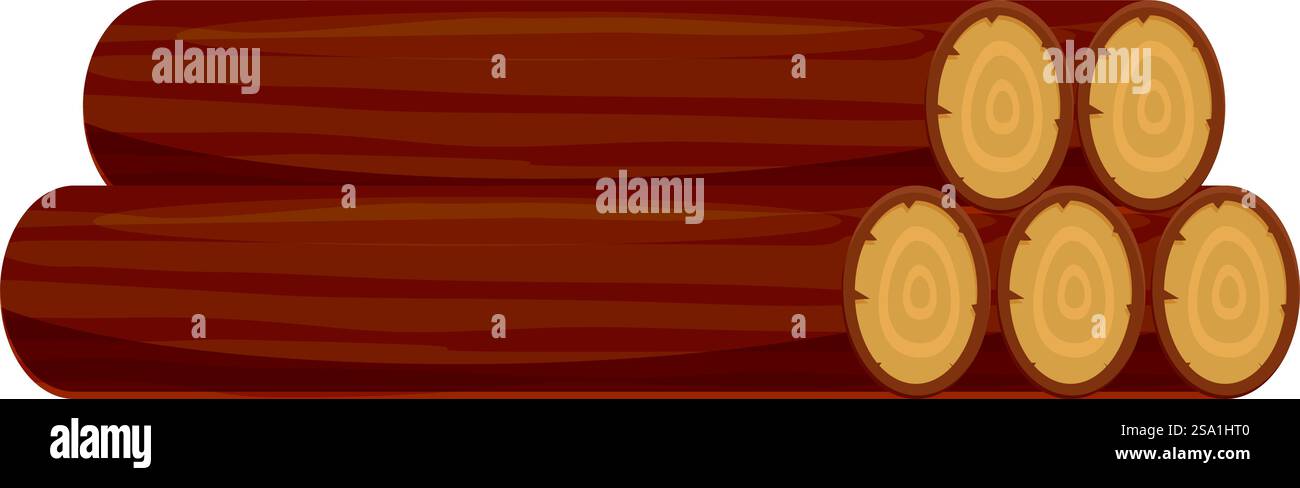 Cutted tree ready for paper icon cartoon vector. Factory process. Work ...