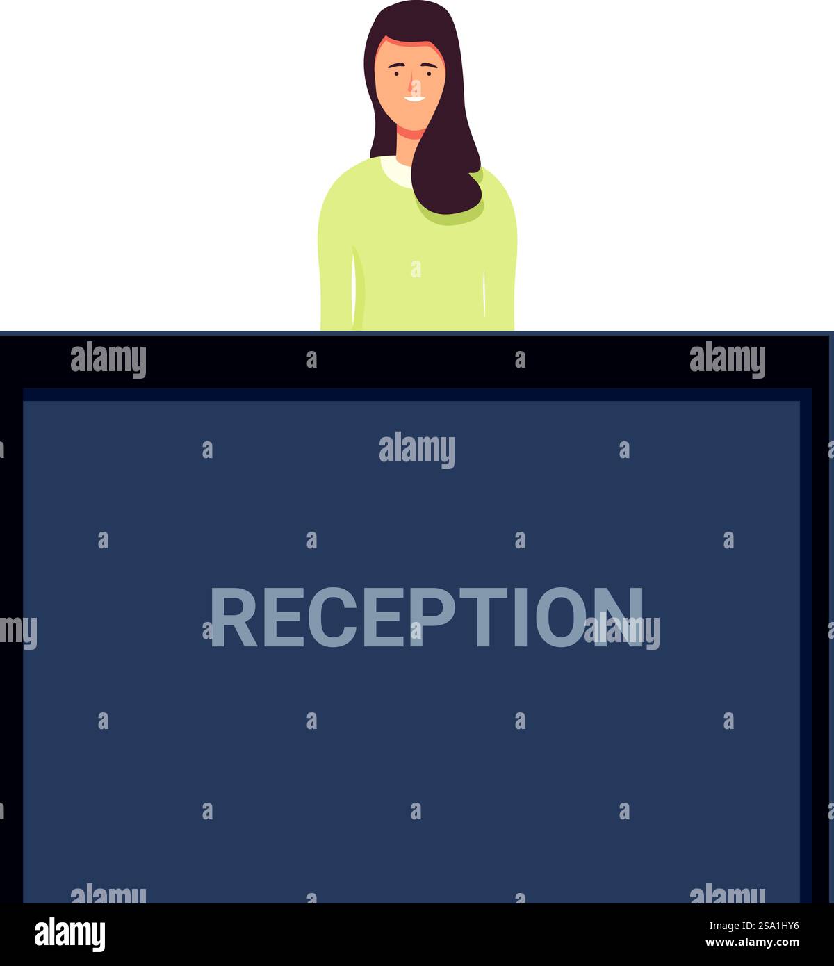 Girl receptionist icon cartoon vector. Hall reception. Business work ...
