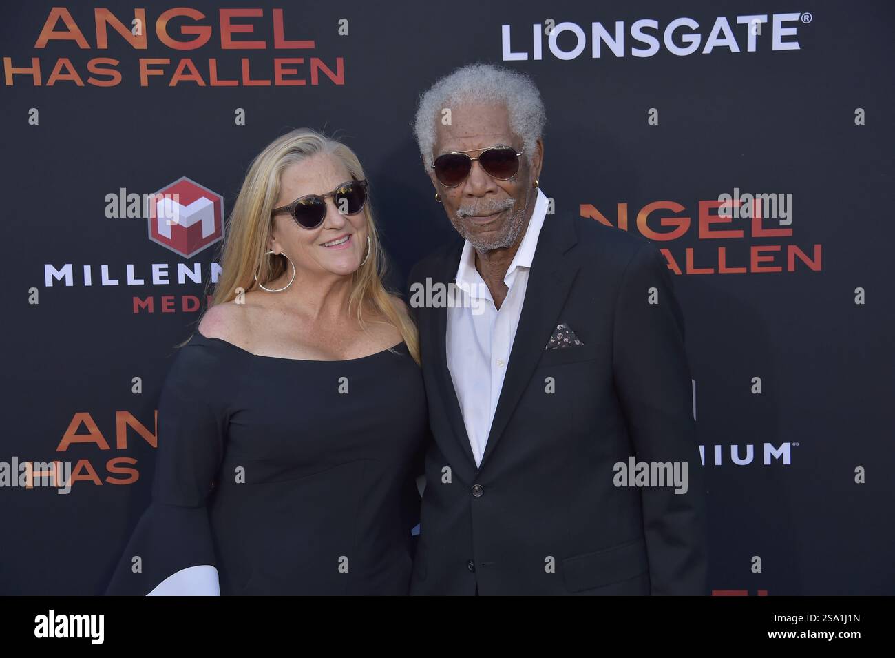 Lori Mccreary and Morgan Freeman at the Premiere of Lionsgate's Angel ...