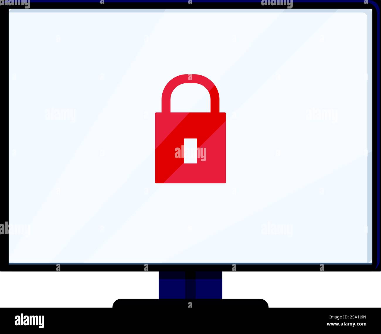 Online monitor care icon cartoon vector. Lock web. Content tacking ...