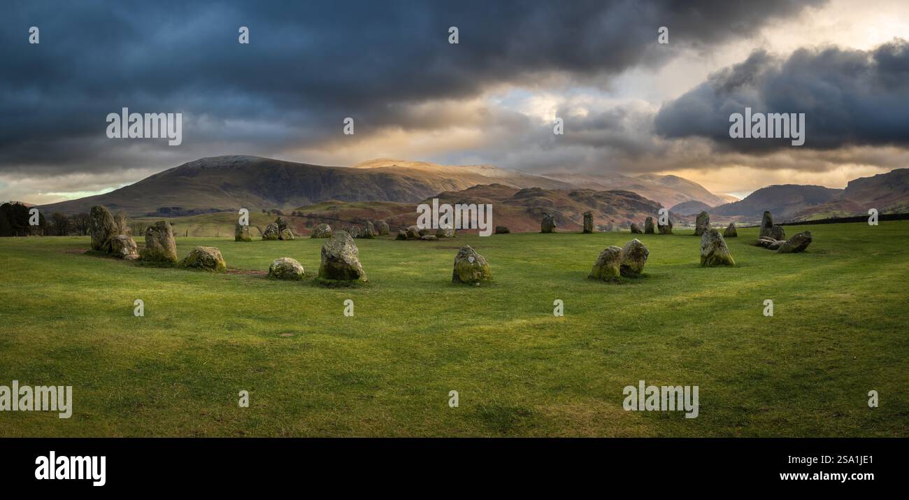 Storm clouds over Castlerigg Stone Circle near Keswick in The Lake ...