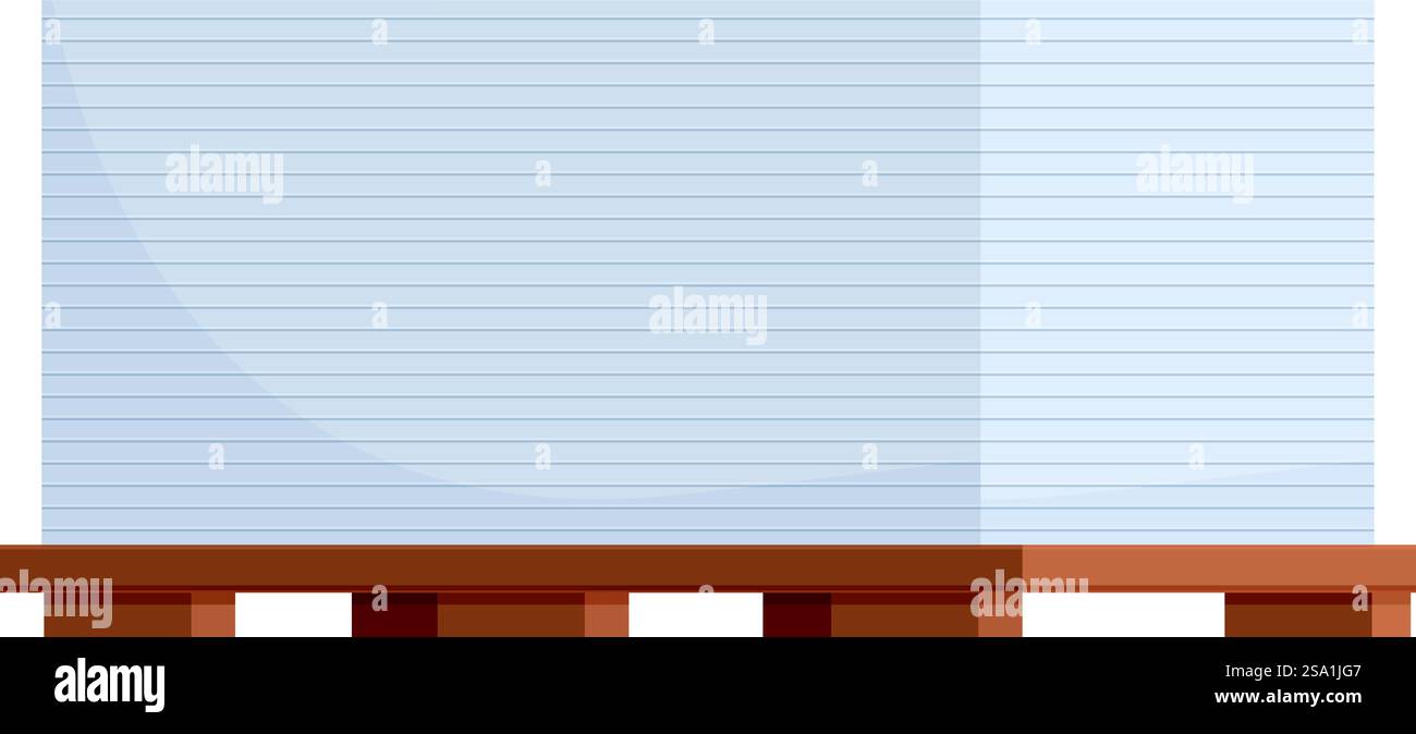 Paper stack warehouse icon cartoon vector. Manufacture process. Machine ...