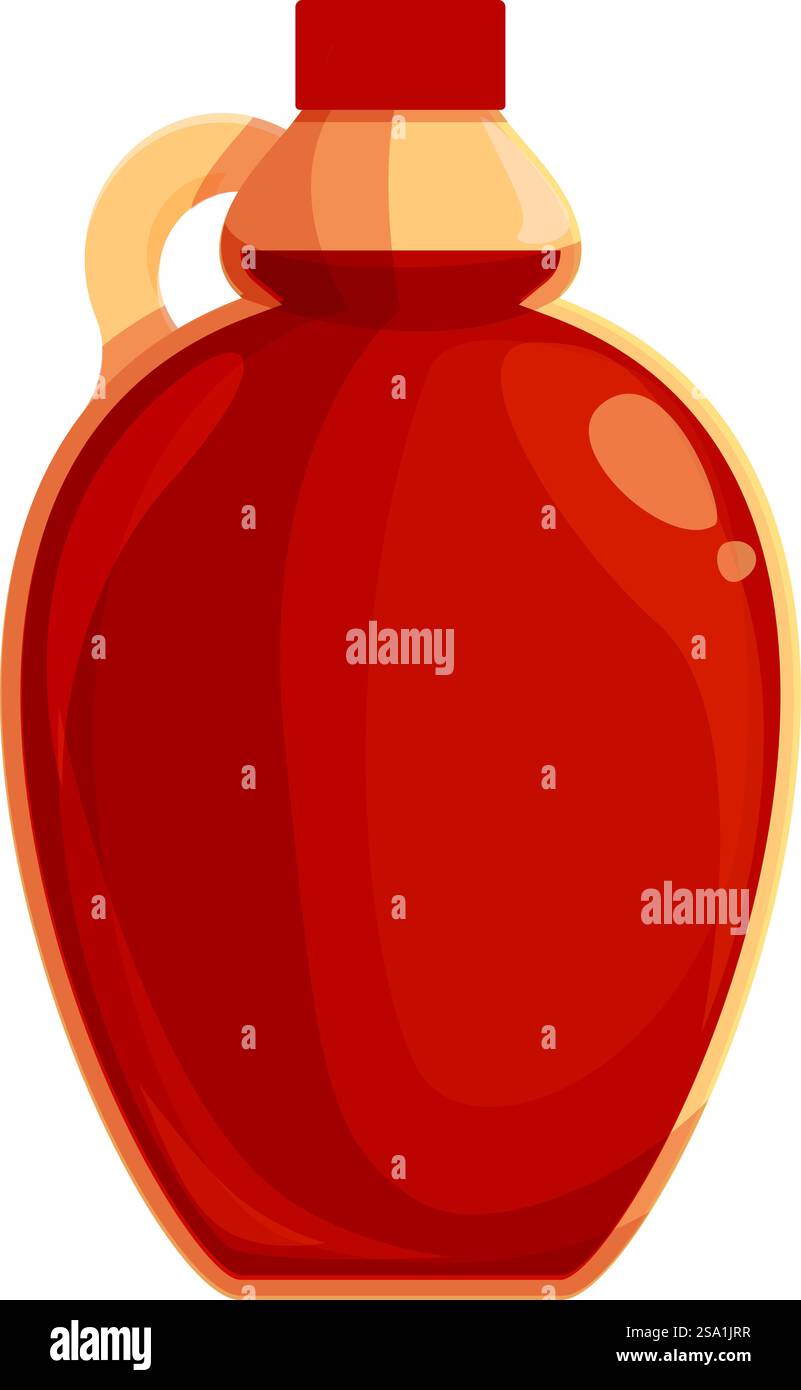 Maple syrup bottle icon cartoon vector. Plate container. Food label ...