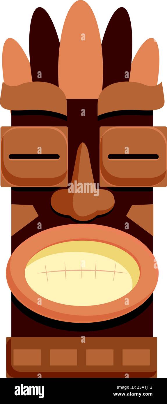 American totem icon cartoon vector. Animal angry. Face pole ancient ...