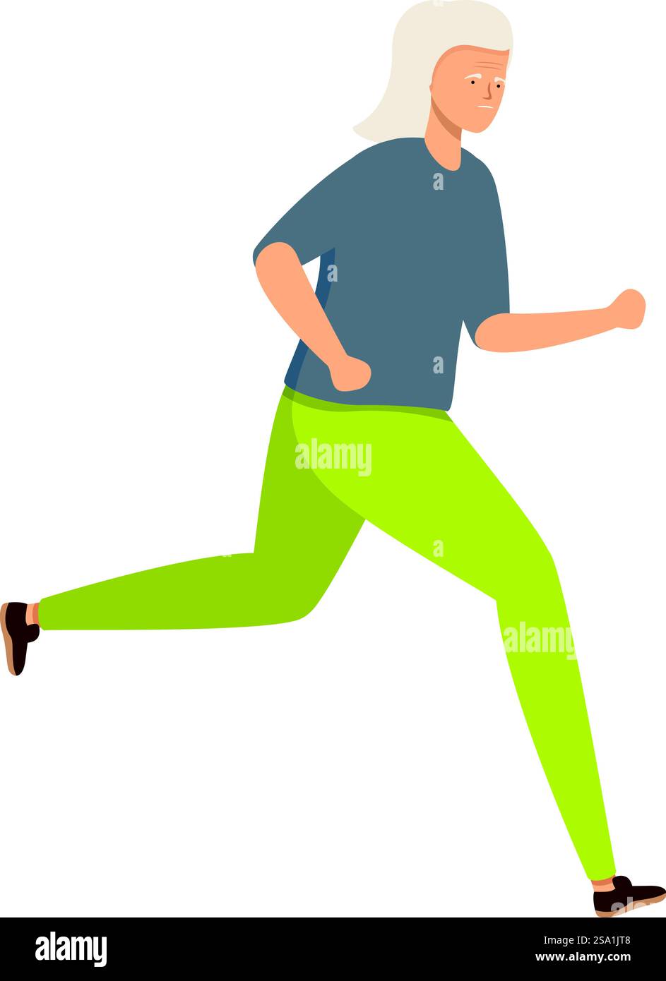 Sport morning run icon cartoon vector. Senior person. Workout outdoor ...