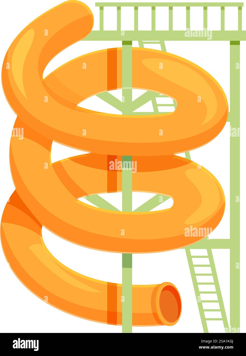 Orange color water slide icon cartoon vector. Ocean party. Summer air ...