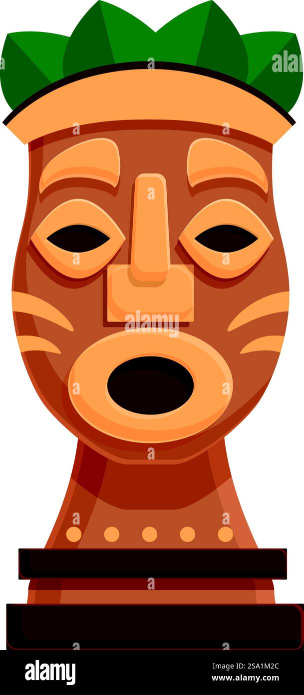 Native totem stone icon cartoon vector. Altar art. Aztec indian tiki ...