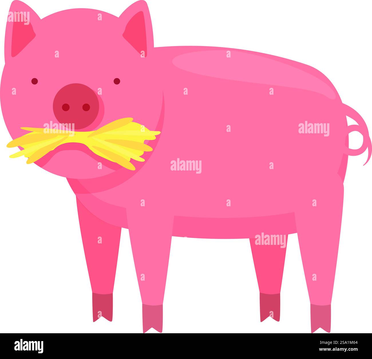 Pig eat wheat icon cartoon vector. Health agriculture. Pig animal farm ...