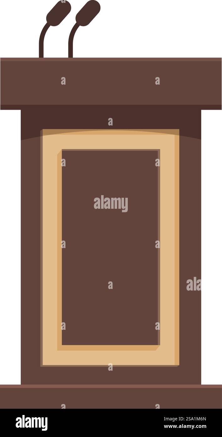 Debate tribune icon cartoon vector. Place show mic. Speech orator ...