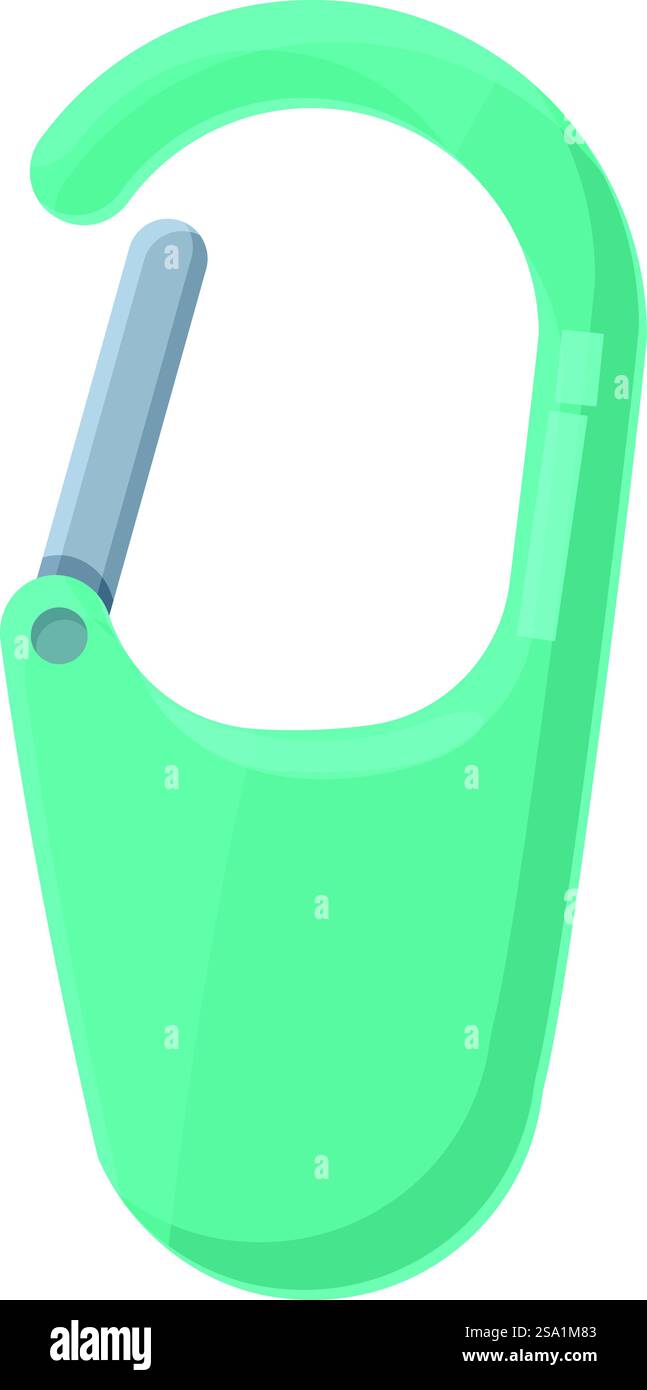 Strong clip icon cartoon vector. Climbing tool. Safety lock protection ...