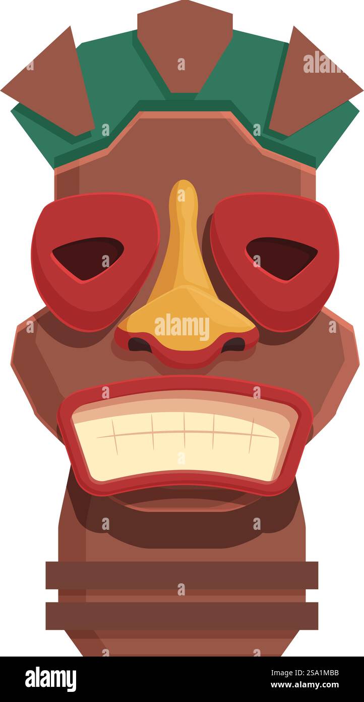 African aztec totem icon cartoon vector. Maya ancient. Tiki mask art ...