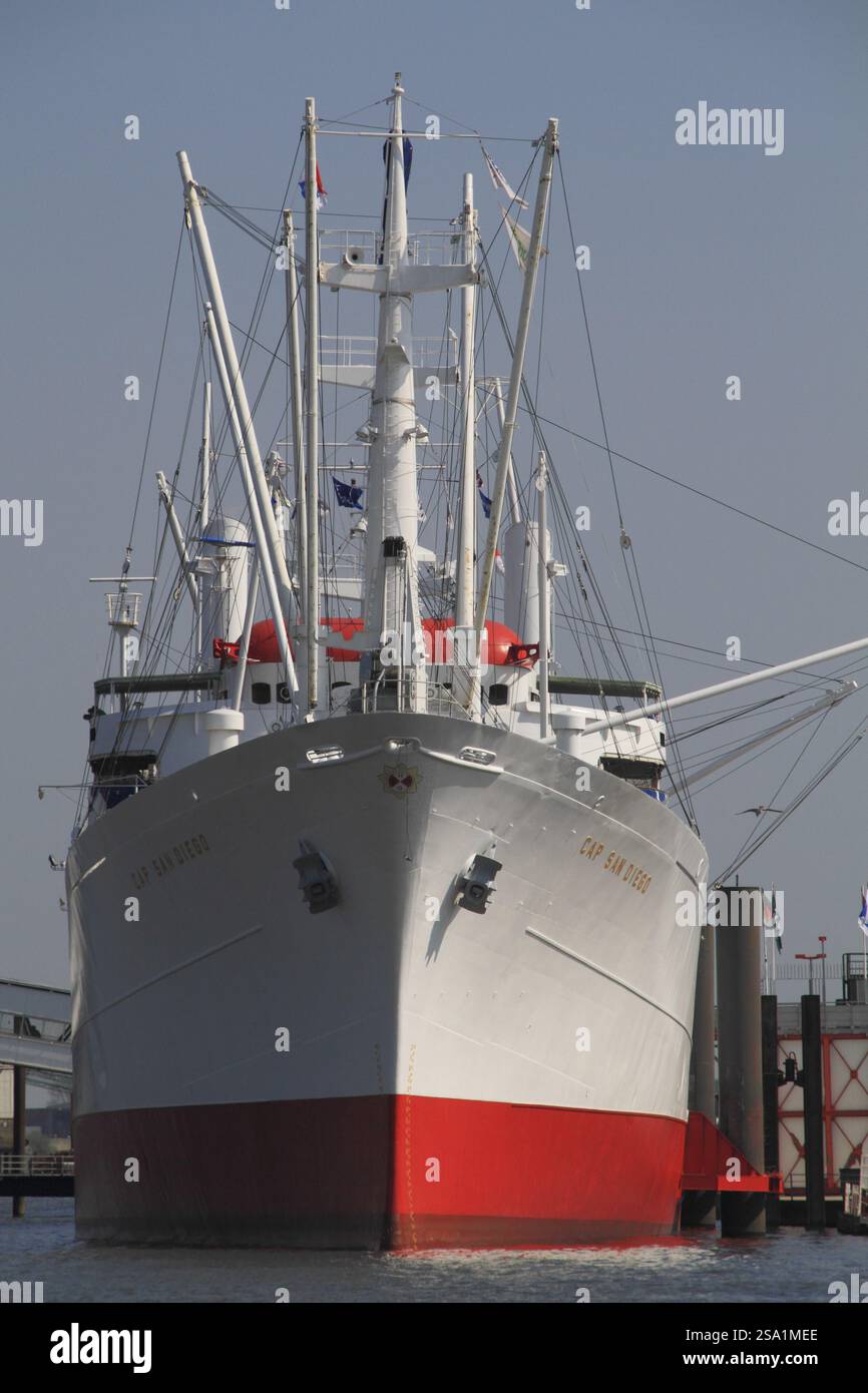Historic general cargo ship Cap San Diego at the Ueberseebruecke, Port ...