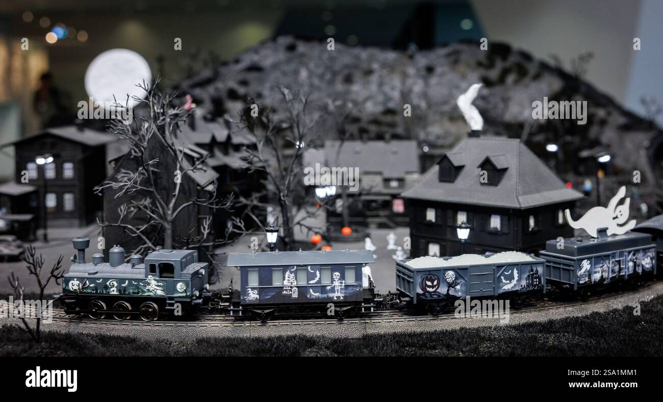 Nuremberg, Germany. 28th Jan, 2025. A Halloween model train from ...