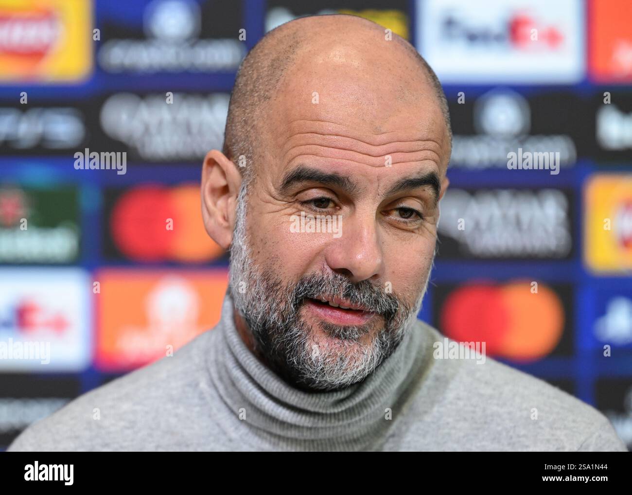 Manchester, England, 27th January 2025. Manchester City manager Pep ...