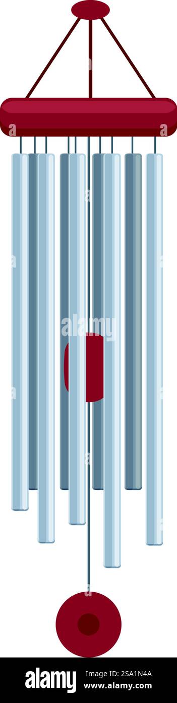 Music wind chime icon cartoon vector. Instrument hand. Glory asian bell ...