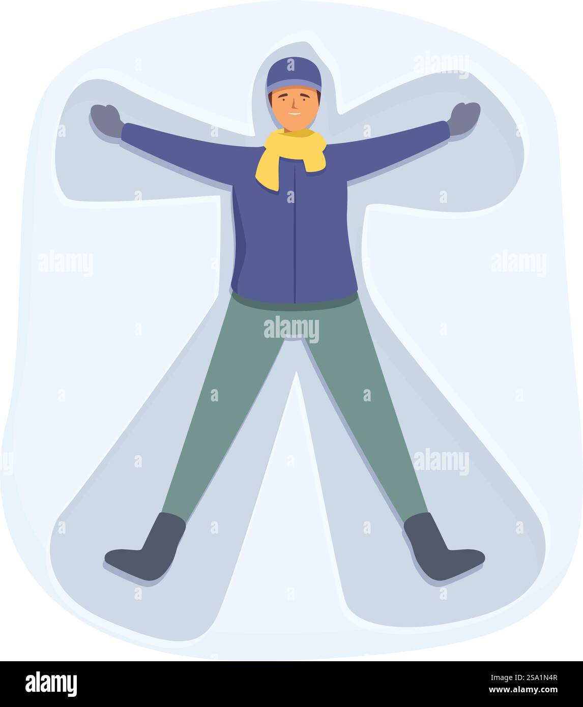 Friend snow angel icon cartoon vector. Cool fun drawing. Nature ...