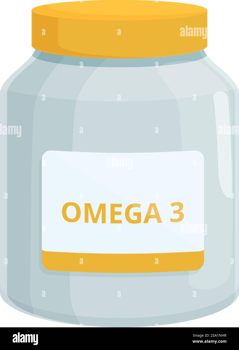 Omega 3 jar vitamin icon cartoon vector. Sugar nutrition. Dietary ...