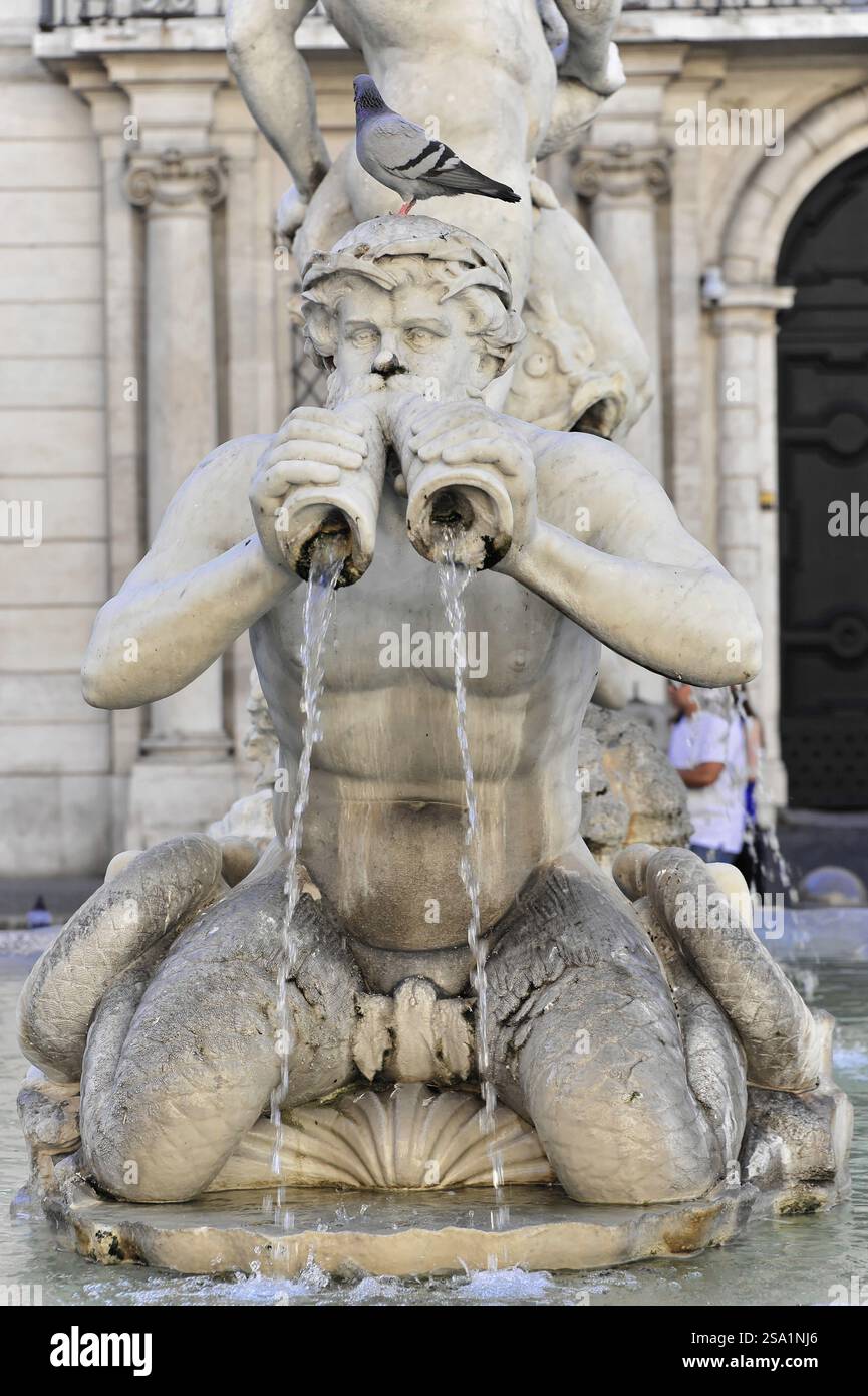 Neptune Fountain, Fontana del Moro, Piazza Navona, Rome, Lazio, Italy ...