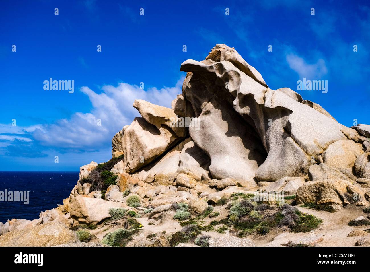 Bizarre granite rock formations on Capo Testa, the northernmost point ...