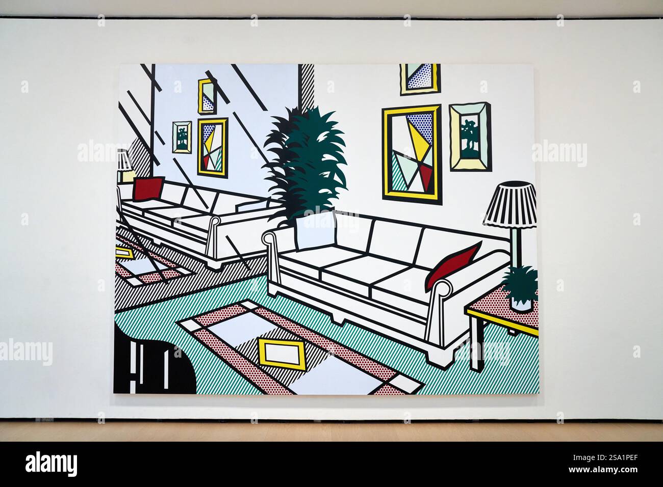 ROY LICHTENSTEIN, 1923-1997, Interior with Mirrored Wall, 1991 ...