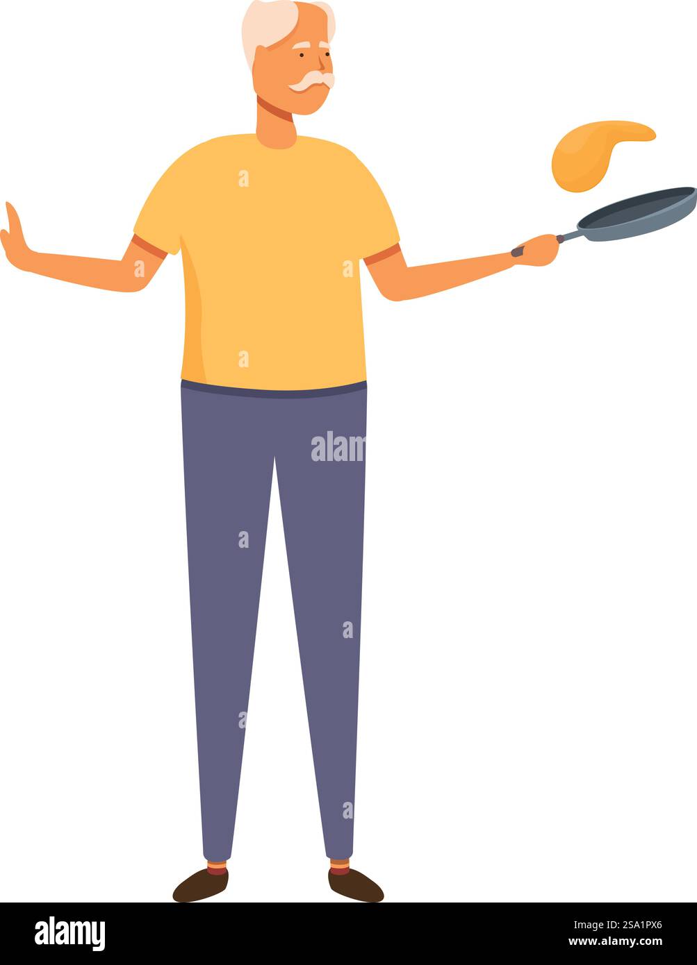 Man cooking pancake Stock Vector Images - Alamy