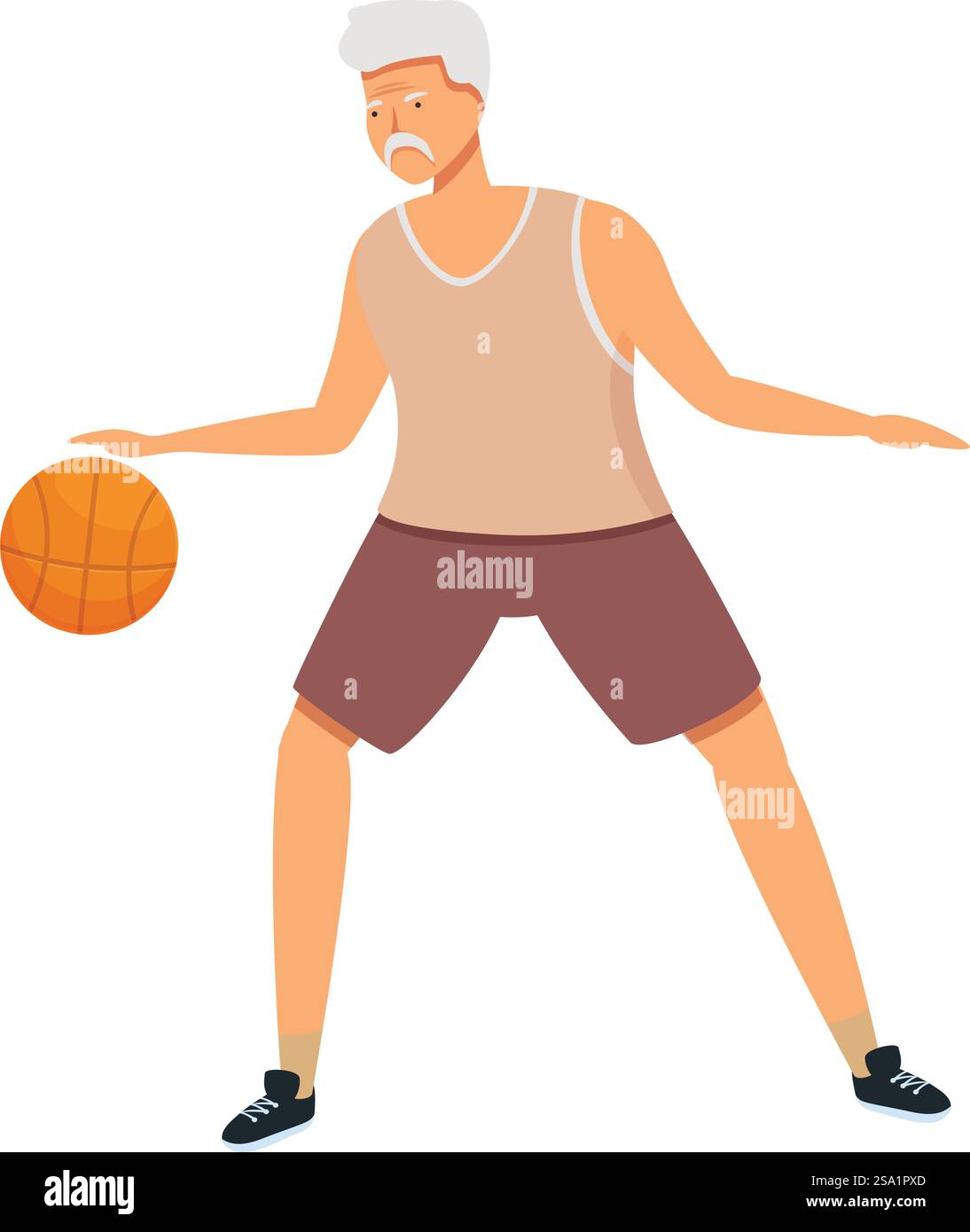 Motion basketball player icon cartoon vector. Senior person. Citizens ...