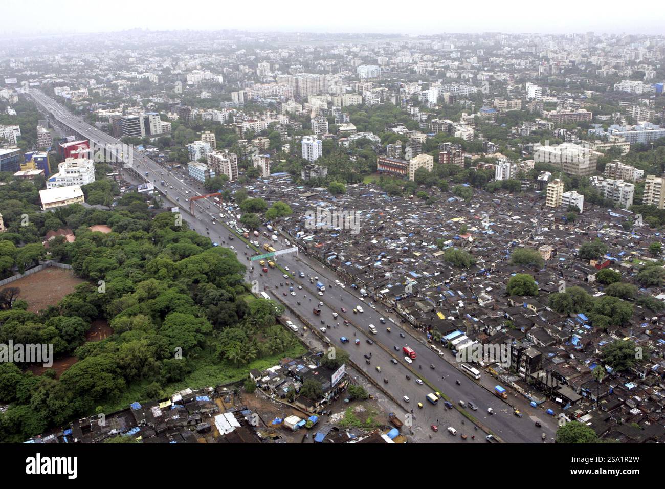 An aerial view of Western express highway at Andheri east junction in ...