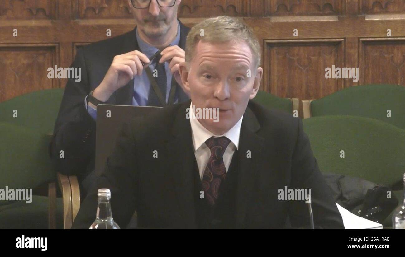 Screen grab of Culture minister Sir Chris Bryant appearing before the ...