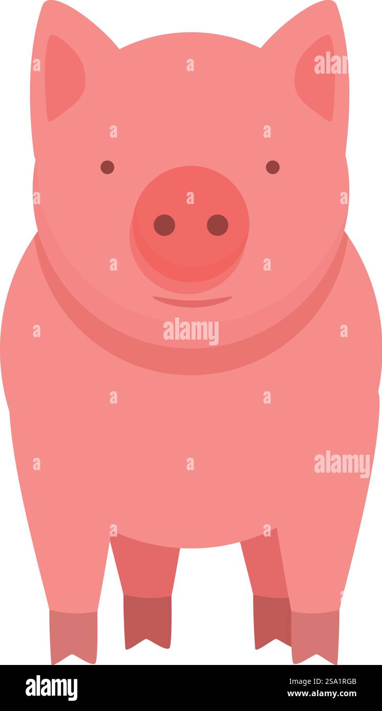 Pink pig icon cartoon vector. Farm animal. Nature food swine. Pink pig ...