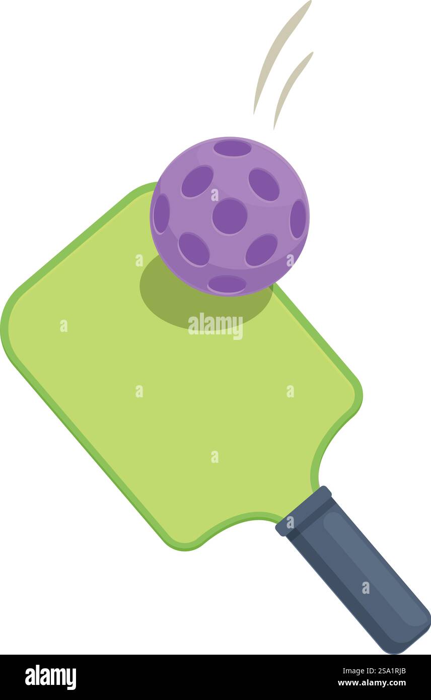 Shot pickleball icon cartoon vector. Outdoor league. Racquet plastic ...