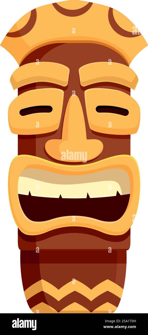 Aztec totem icon cartoon vector. Statue maya ancient. African tribal ...