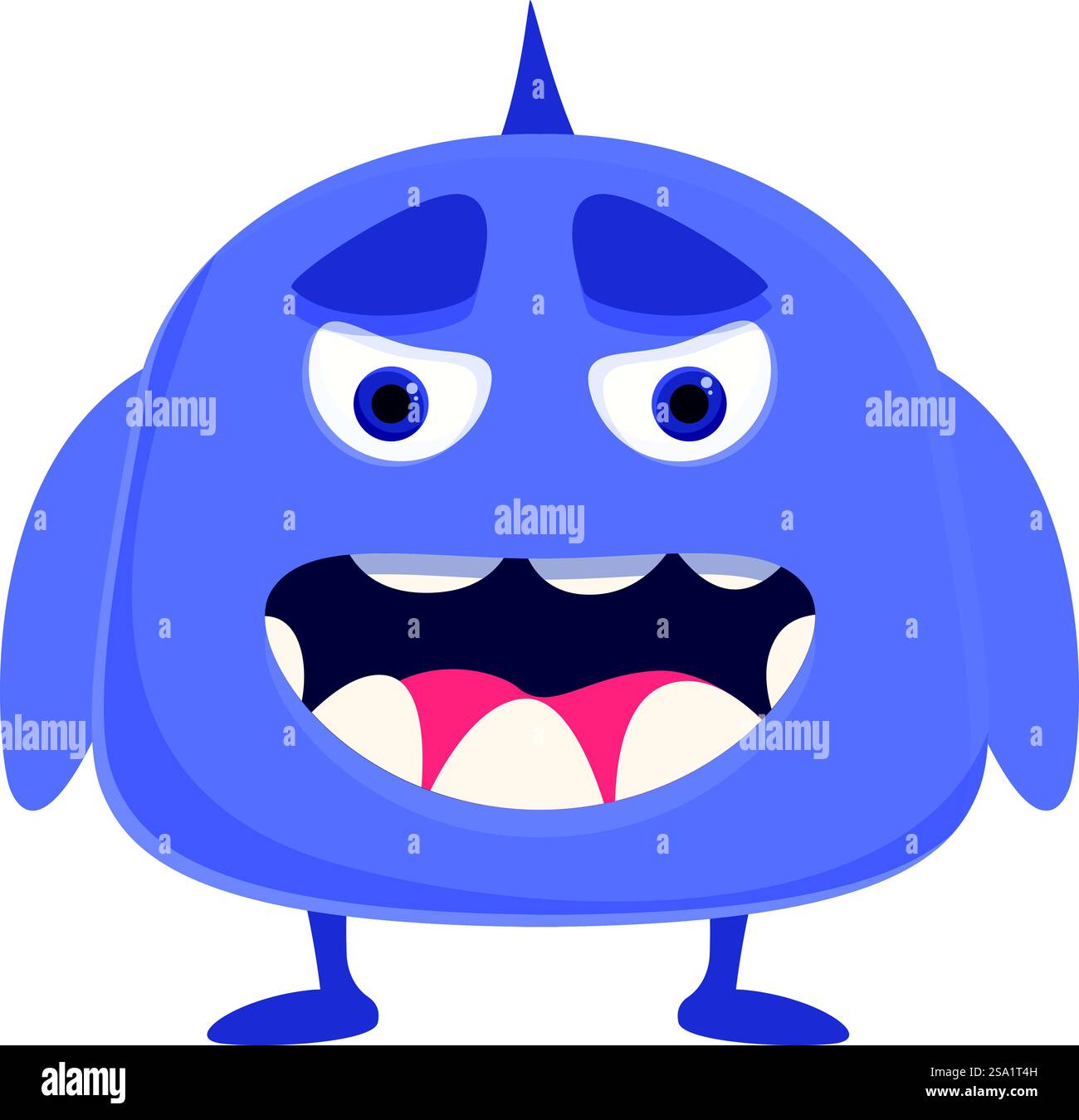 Funny big creature icon cartoon vector. Cute child gremlin. Happy face ...