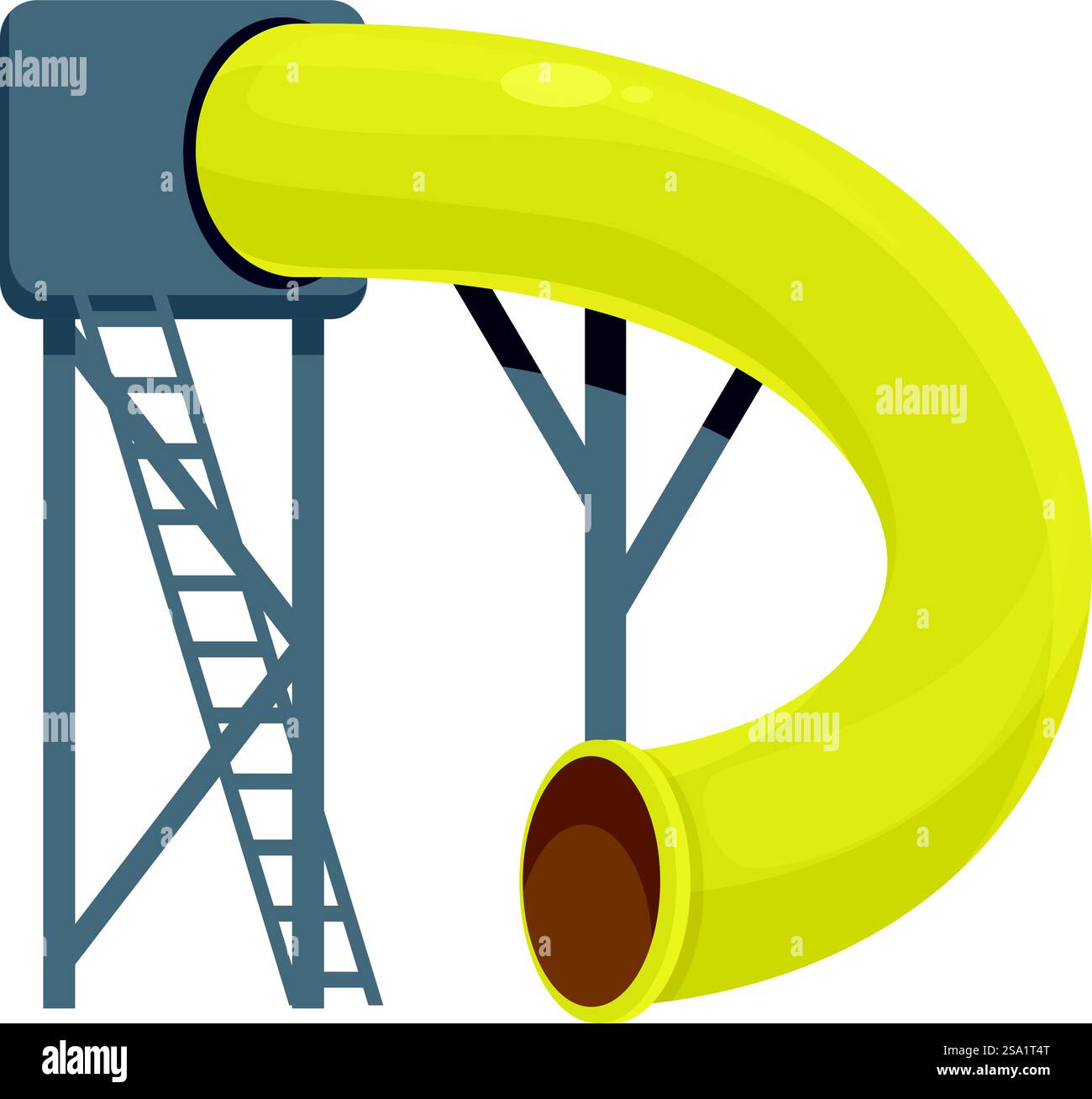 Short water slide tube icon cartoon vector. Summer park. Aqua water ...