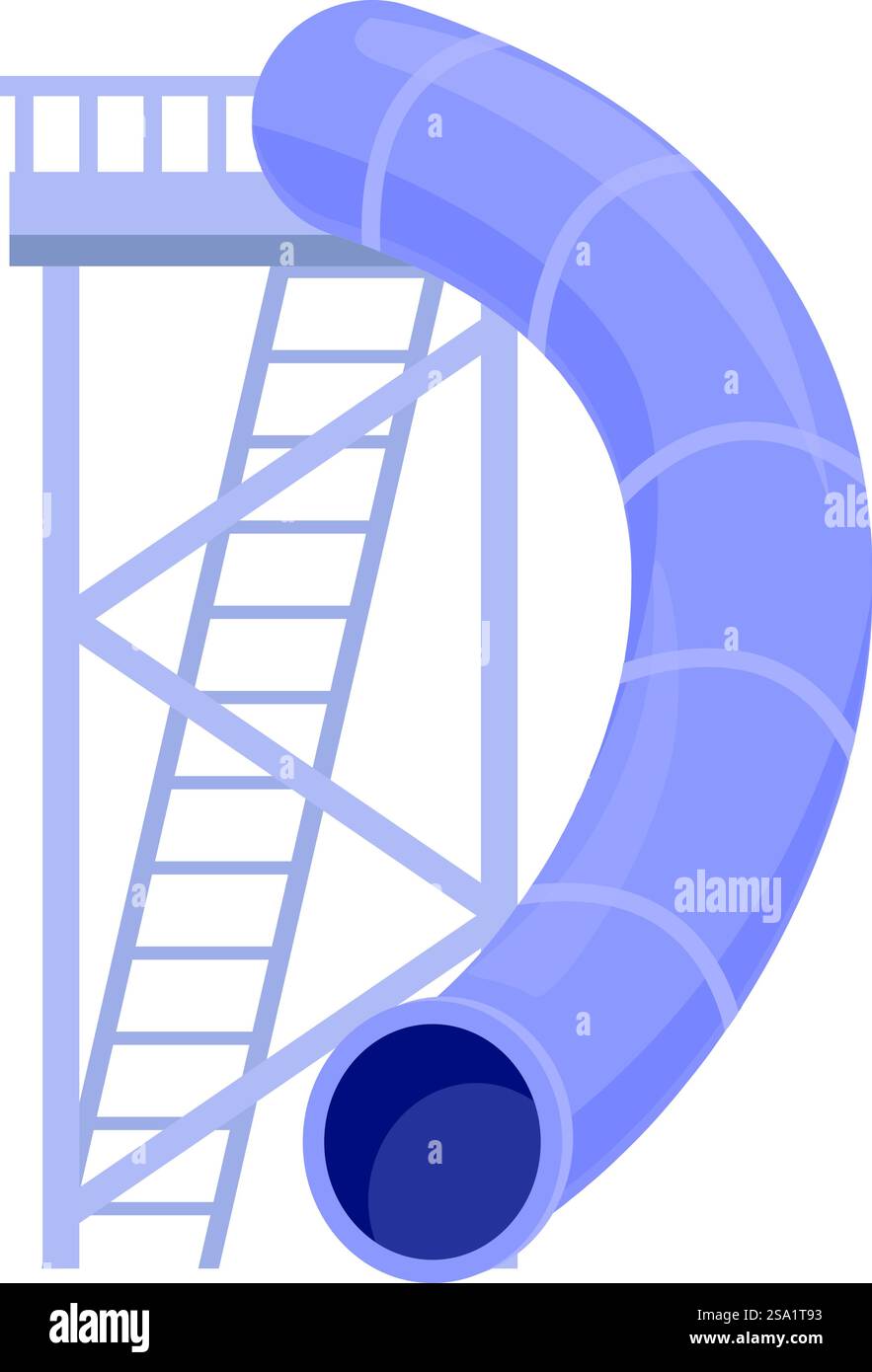 Fun tube slide icon cartoon vector. Aqua water slide. Happy air summer ...